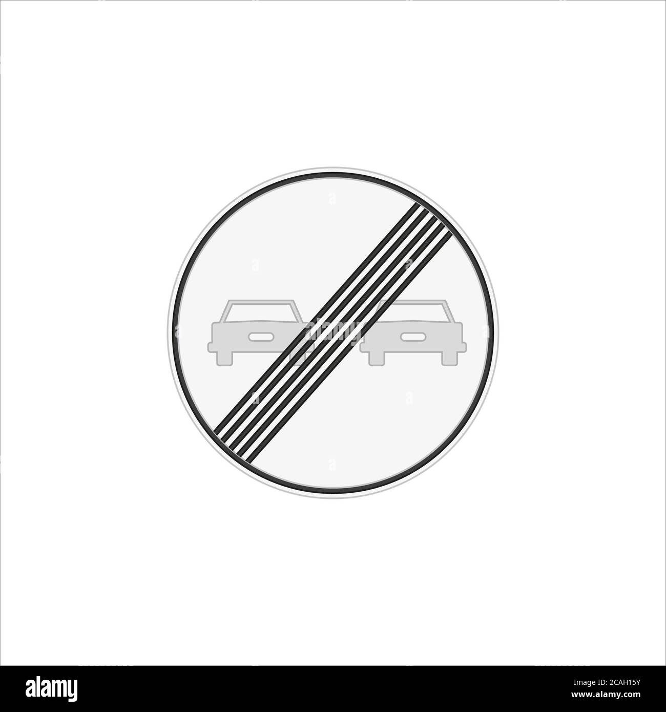 Illustration of forbidden overtaking traffic signs isolated on a white ...
