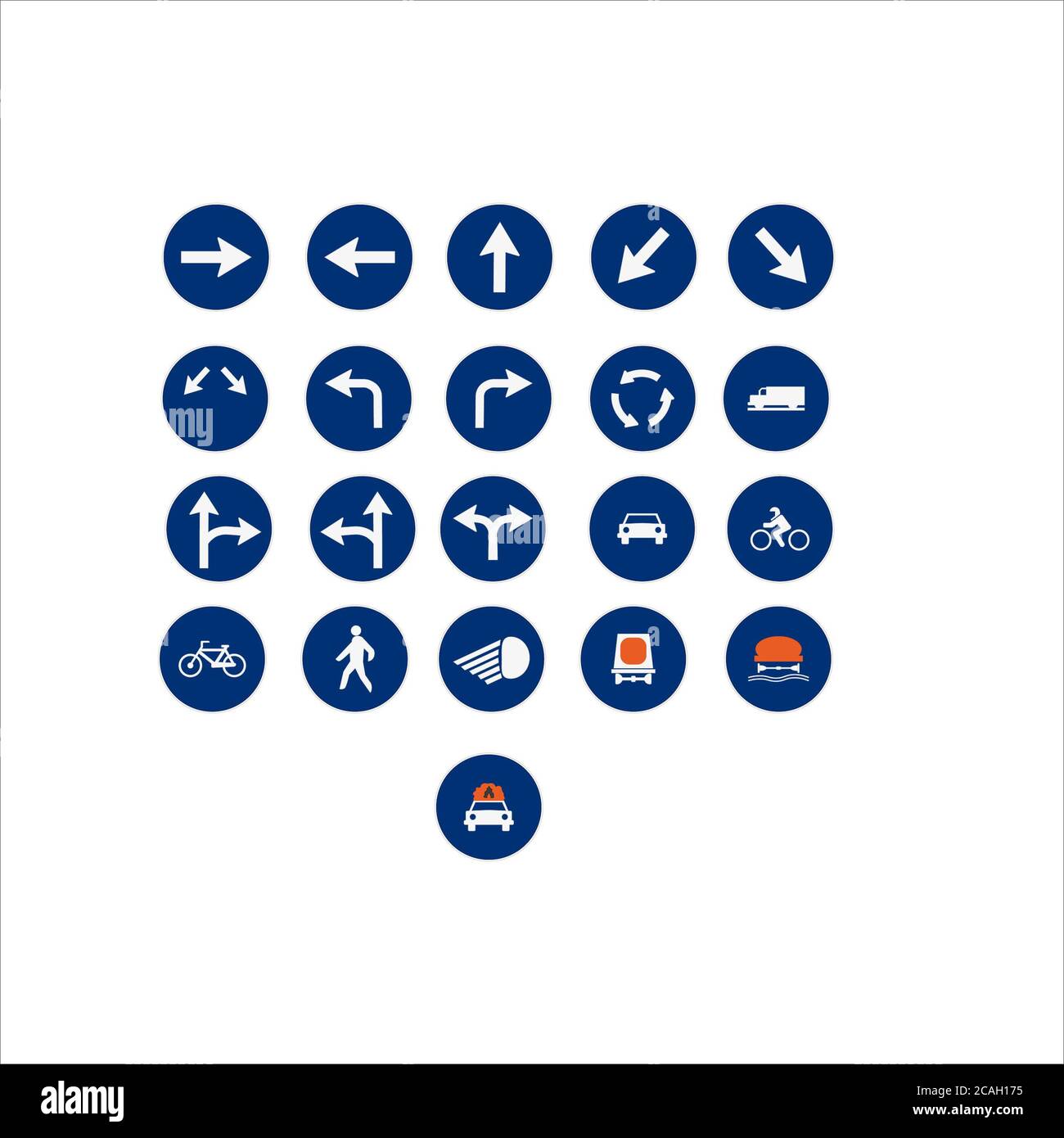 Illustration of a traffic signs collection isolated on a white ...