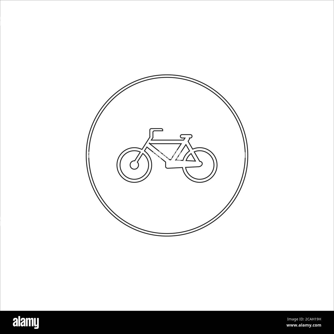 Illustration of a round bicycle road sign isolated on a white ...