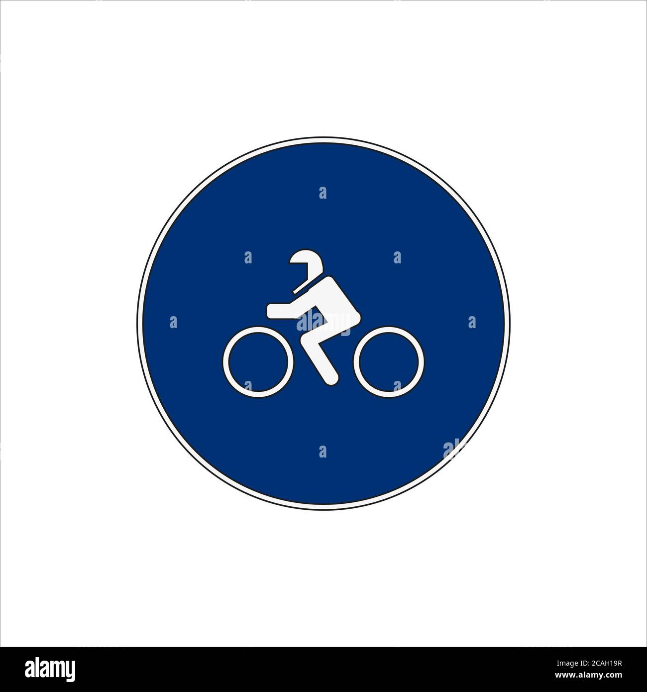 Illustration of a traffic sign with a motorcycle isolated on a white ...