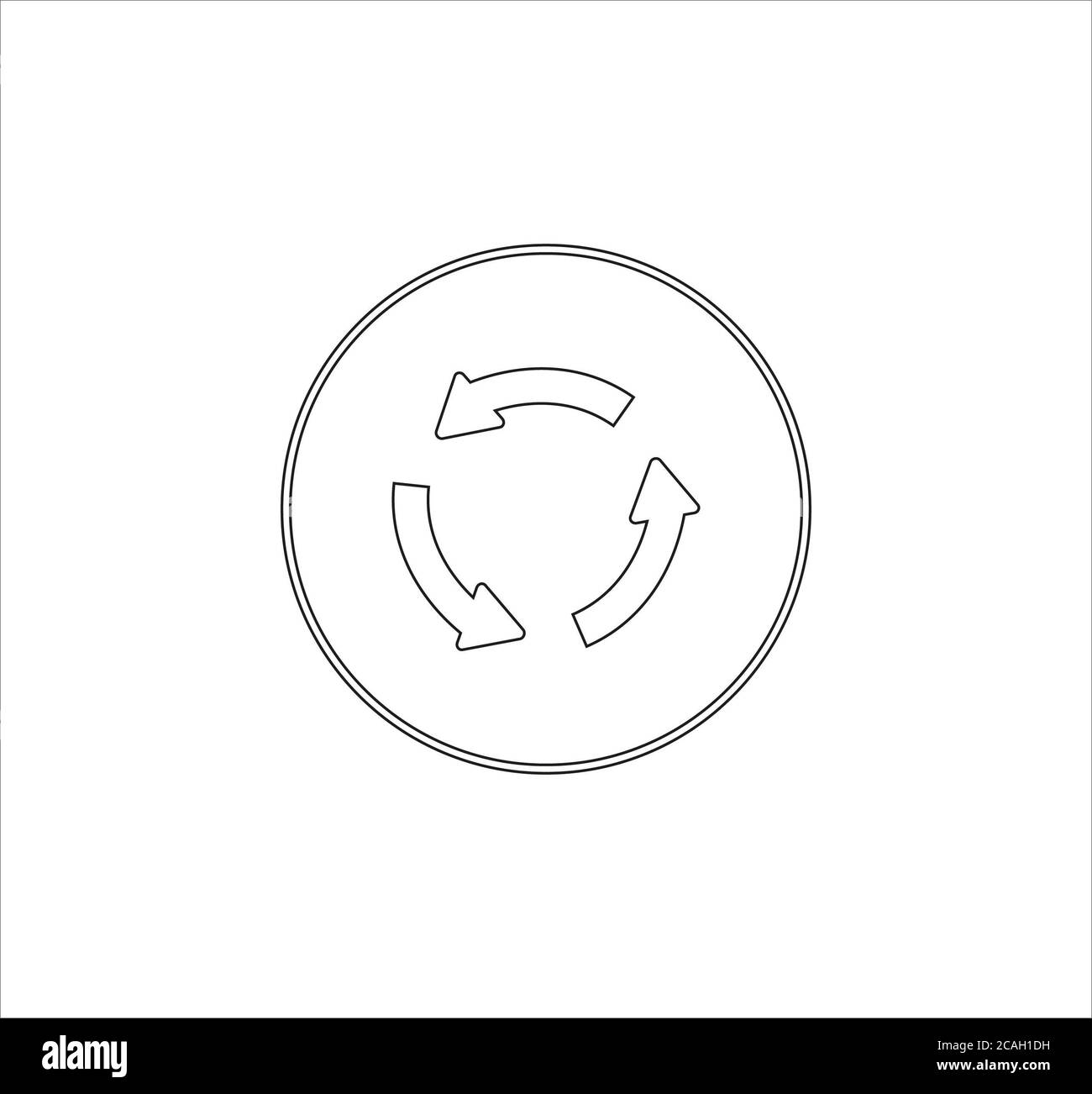 Illustration of a road sign with turning icons isolated on a white ...