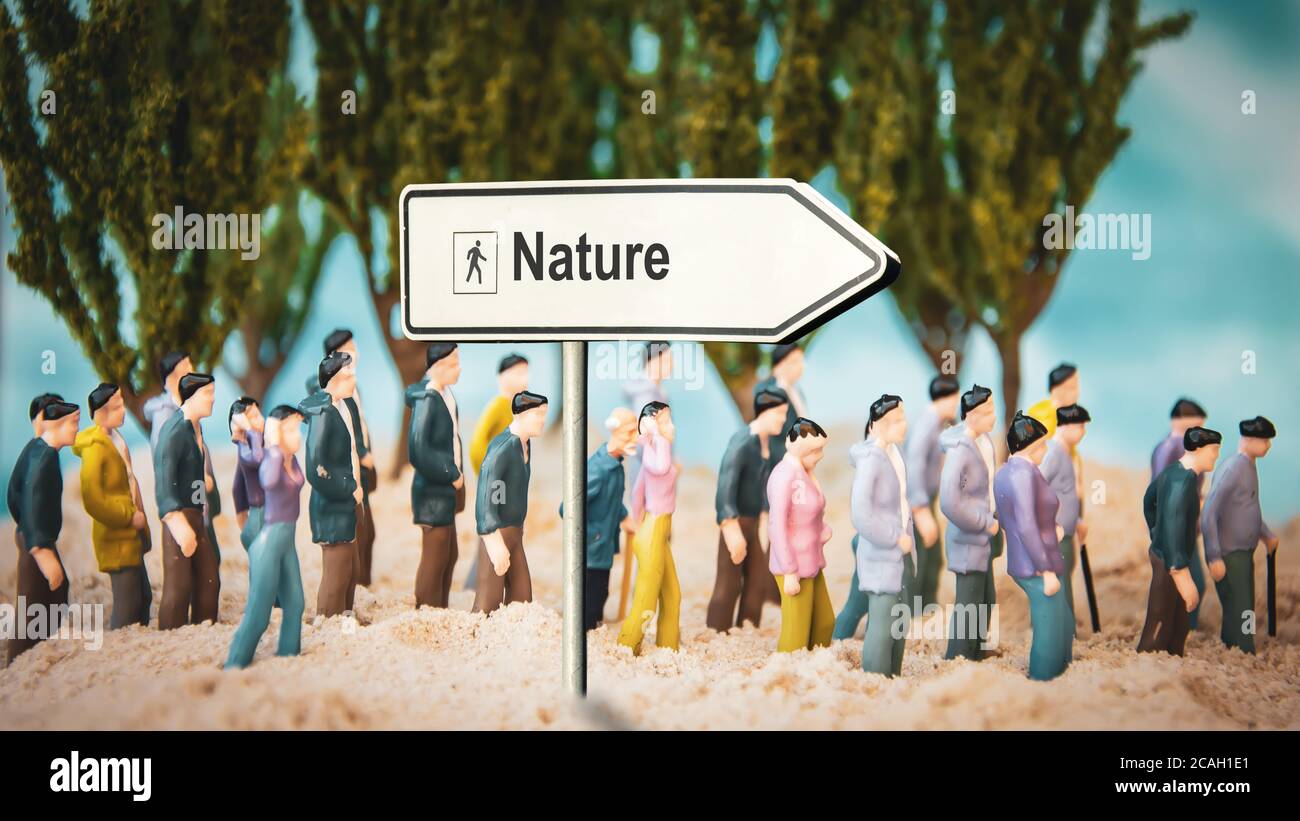 Street Sign the Direction Way to Nature Stock Photo - Alamy