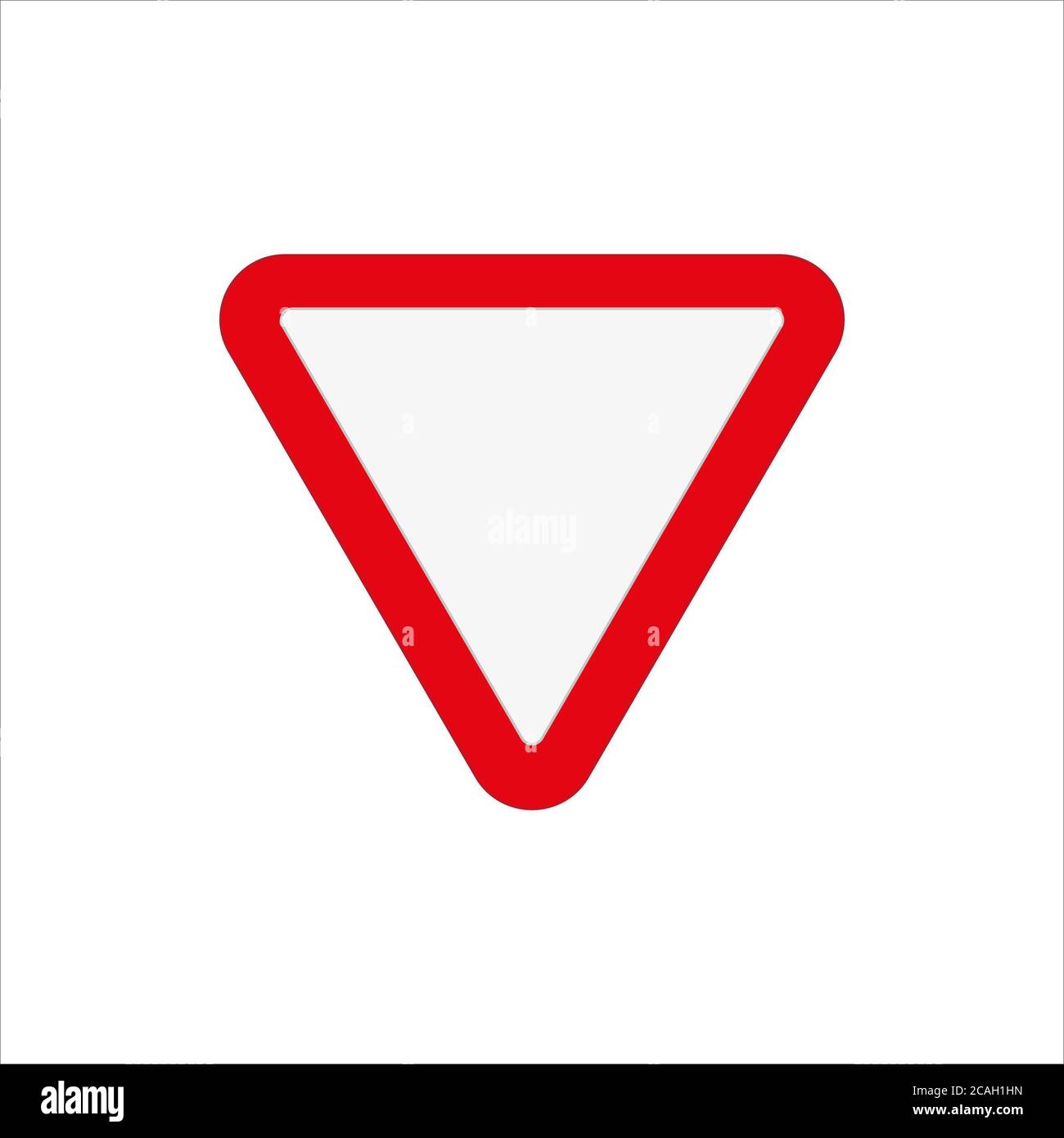 Yield sign icon on white background Stock Photo - Alamy
