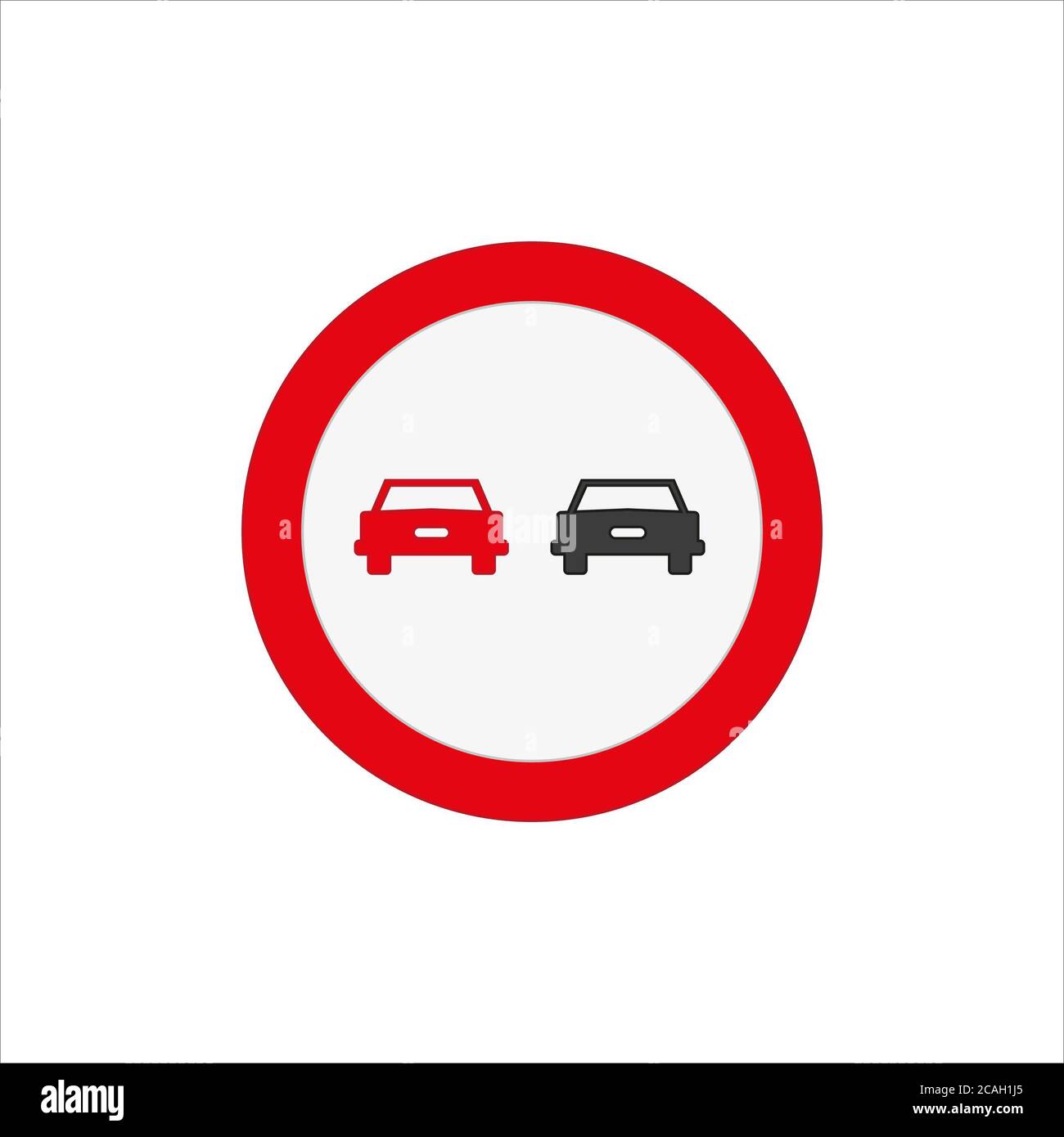 No overtaking sign icon Stock Photo - Alamy