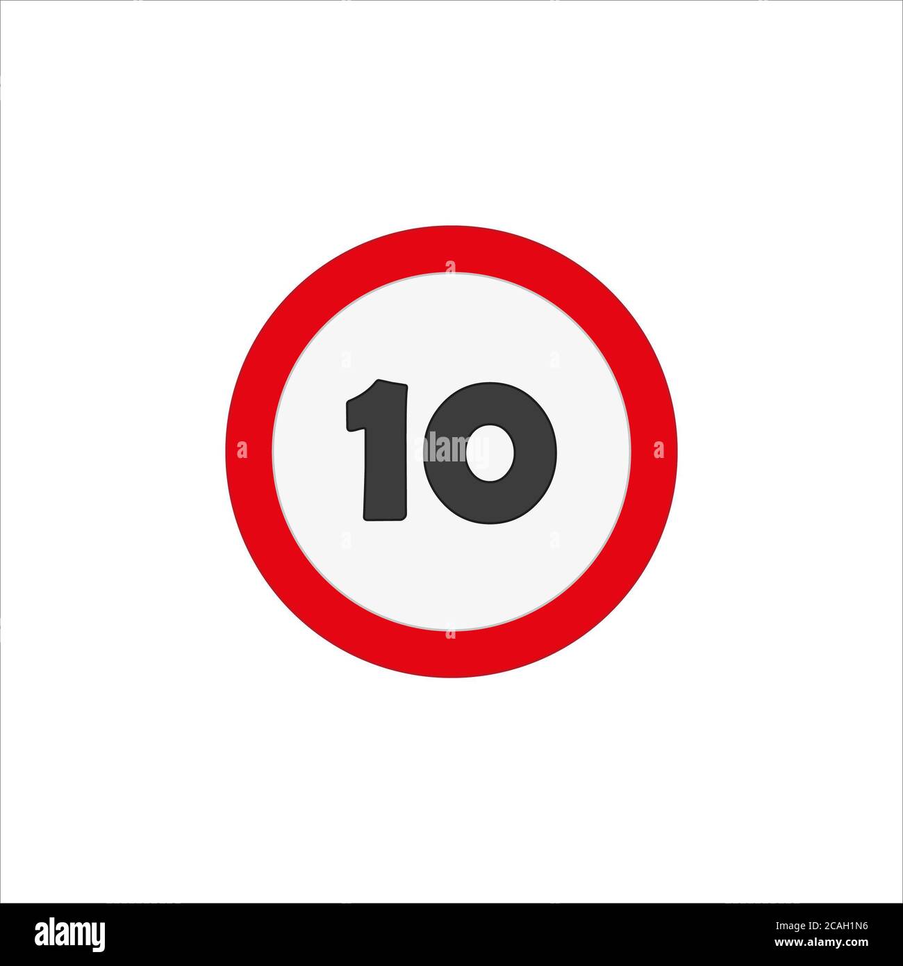 Illustration of a 10-speed limit sign isolated on a white background ...