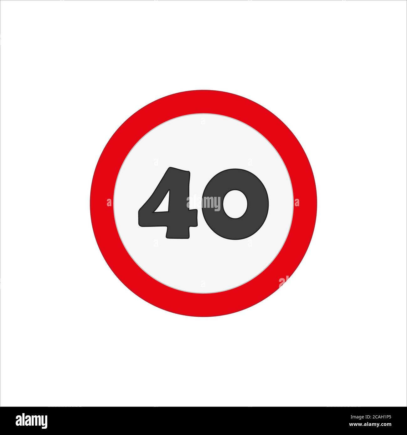 Illustration of a 40-speed limit sign isolated on a white background Stock Photo - Alamy