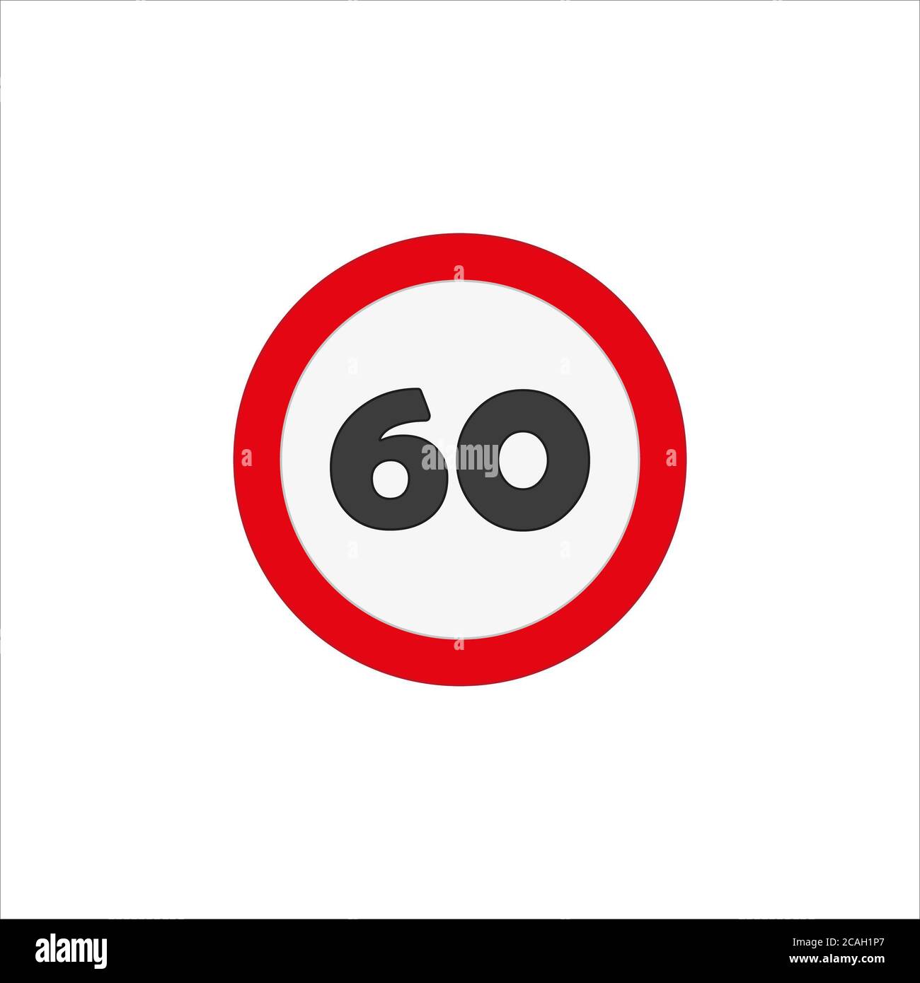 Illustration of a 60-speed limit sign isolated on a white background ...