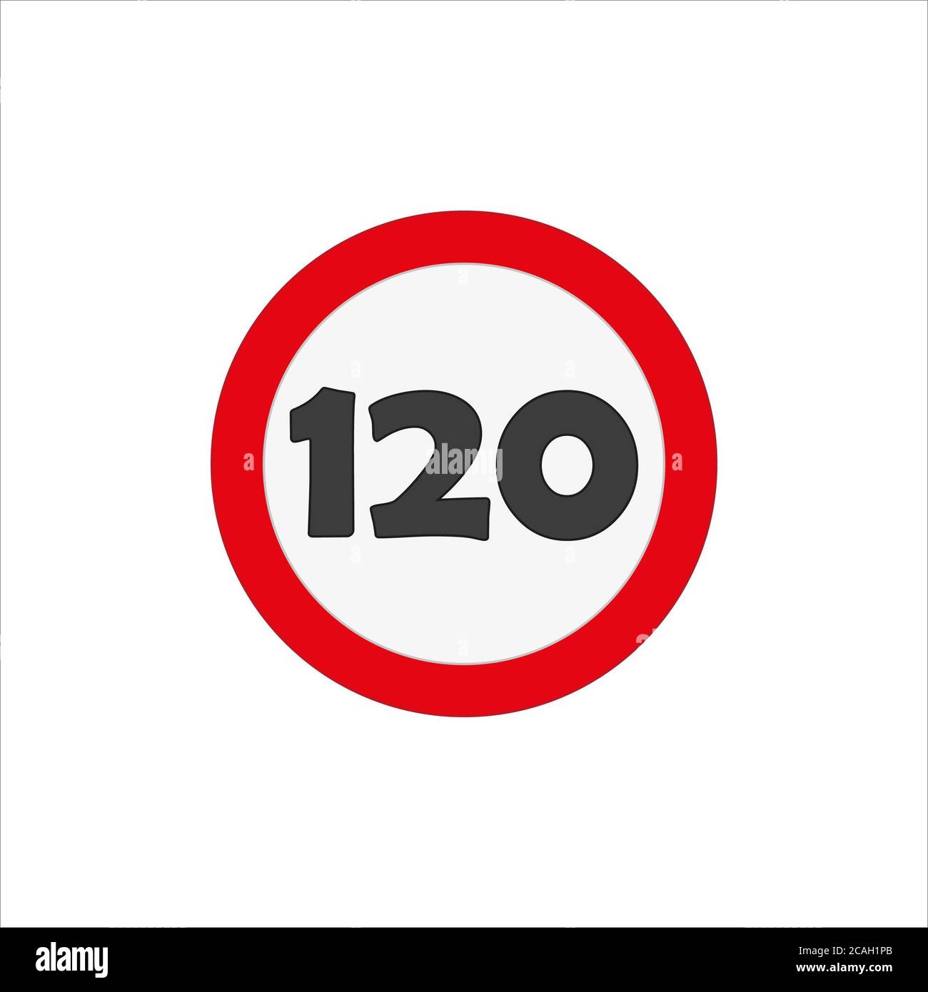 Illustration of a 120 speed limit sign isolated on a white background ...