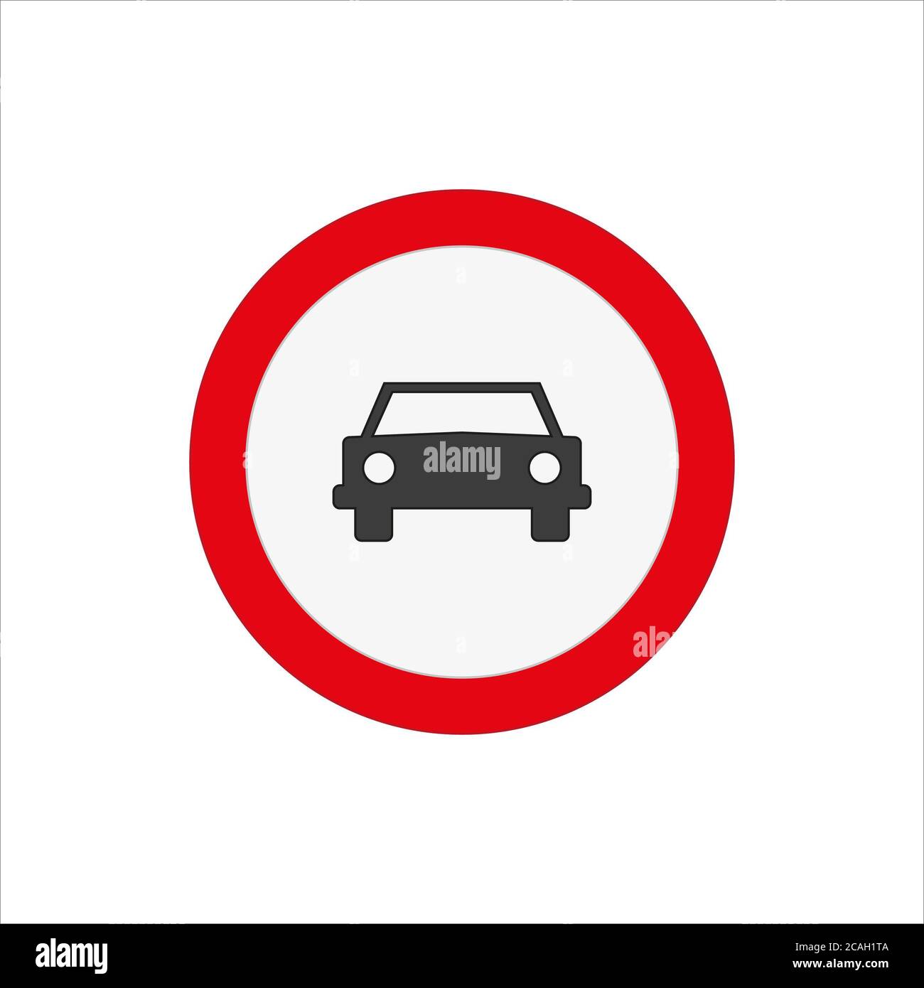 Illustration of a prohibited entry of cars traffic sign isolated on a ...