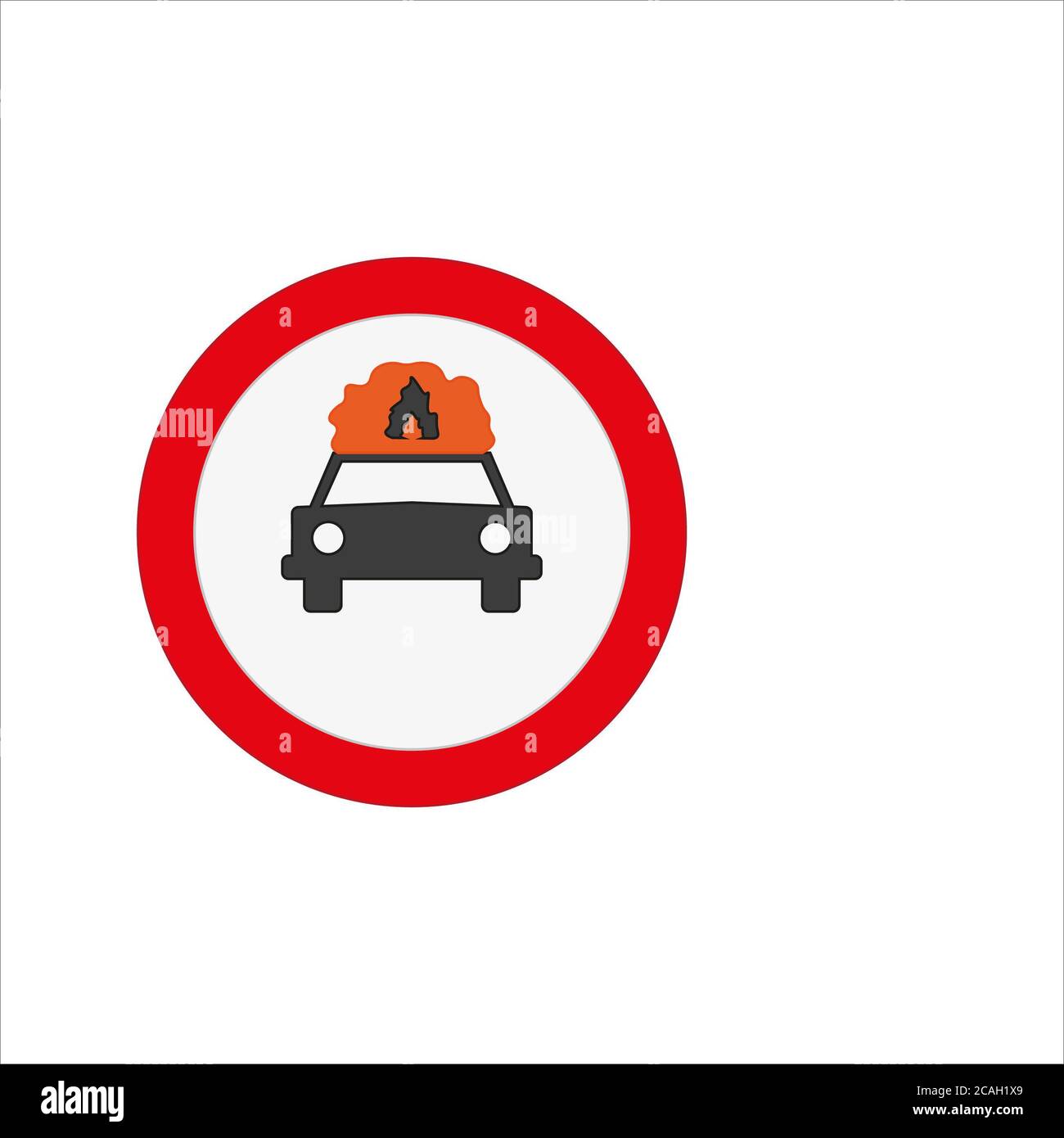 Illustration of a traffic sign with a prohibited car entry icon ...