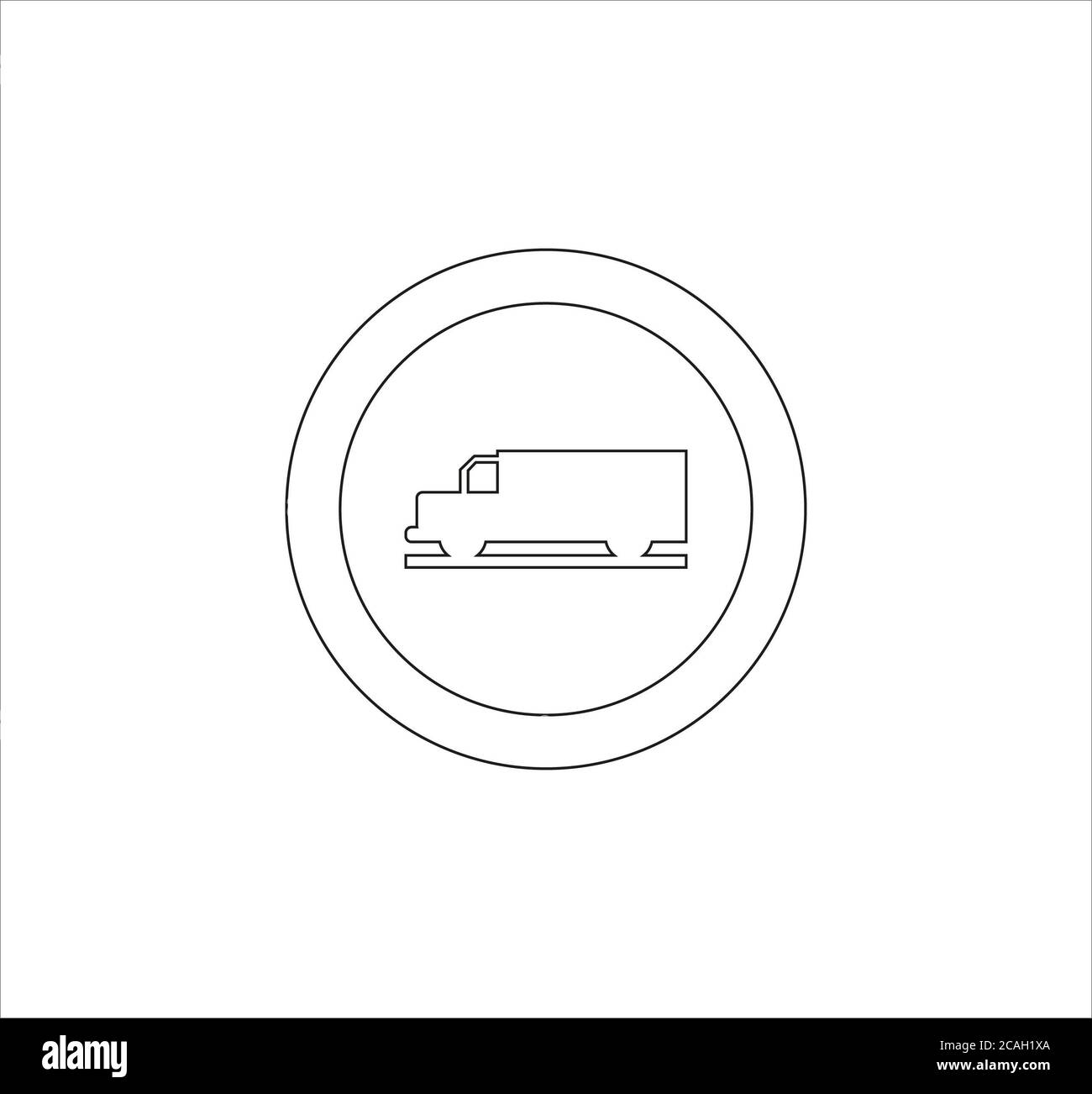 Black and white truck sign icon Stock Photo - Alamy