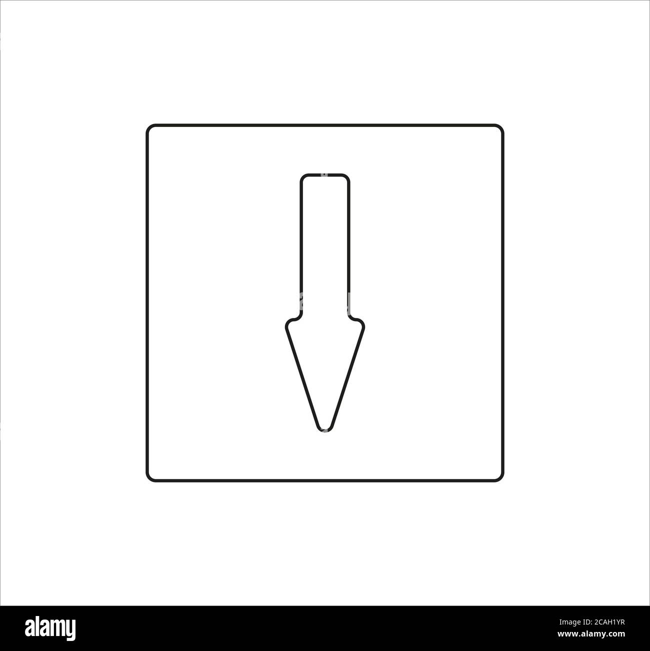 Illustration of a square outline of an arrow road sign isolated on a ...