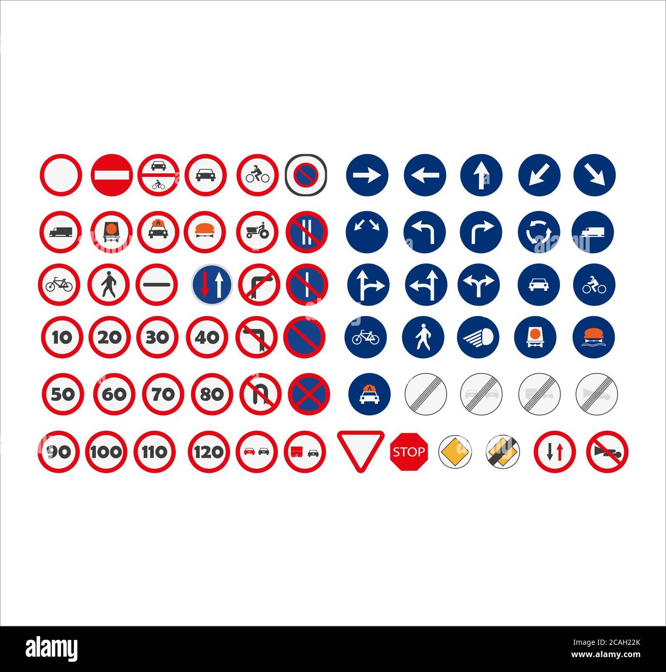 Illustration of traffic signs icons isolated on a white background ...