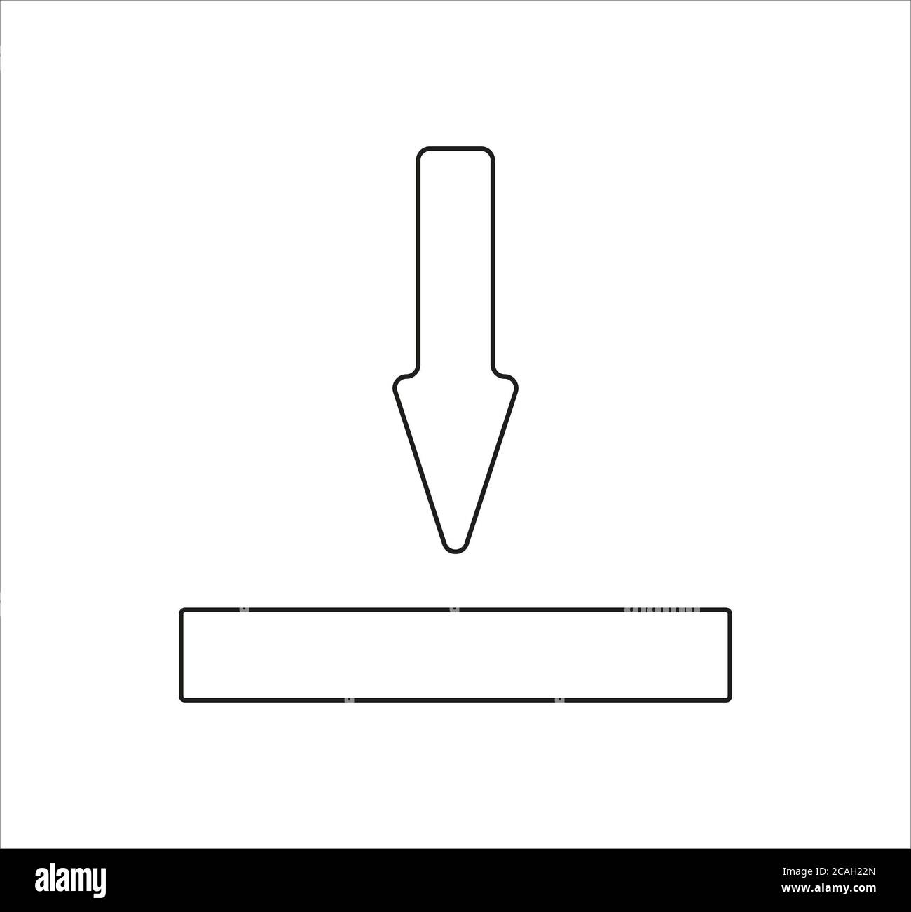 Illustration of an uncolored download icon for web or mobile design ...