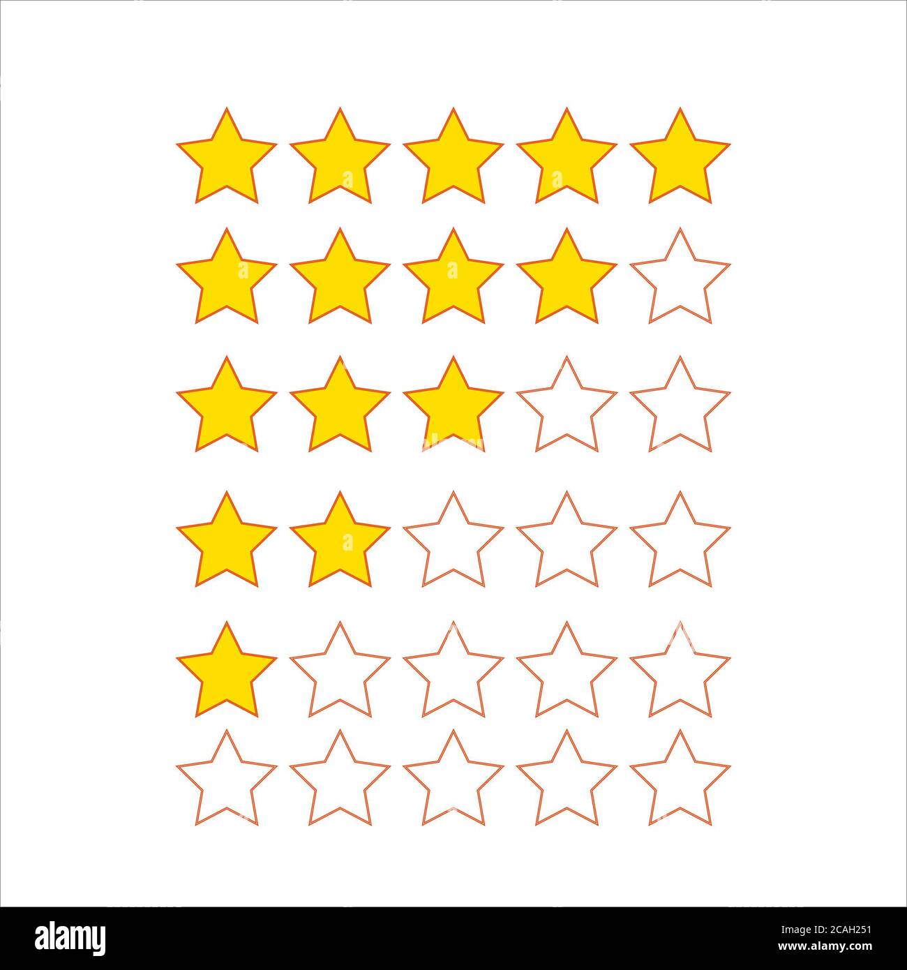 Illustration of the five-star ranking system isolated on a white ...