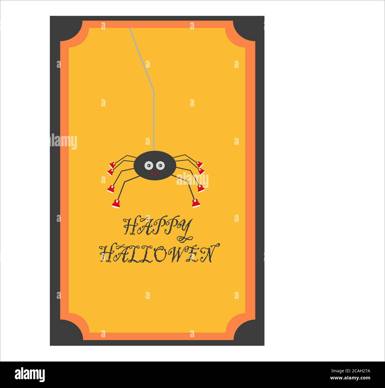 Illustration of a Halloween poster with a spider isolated on a white ...