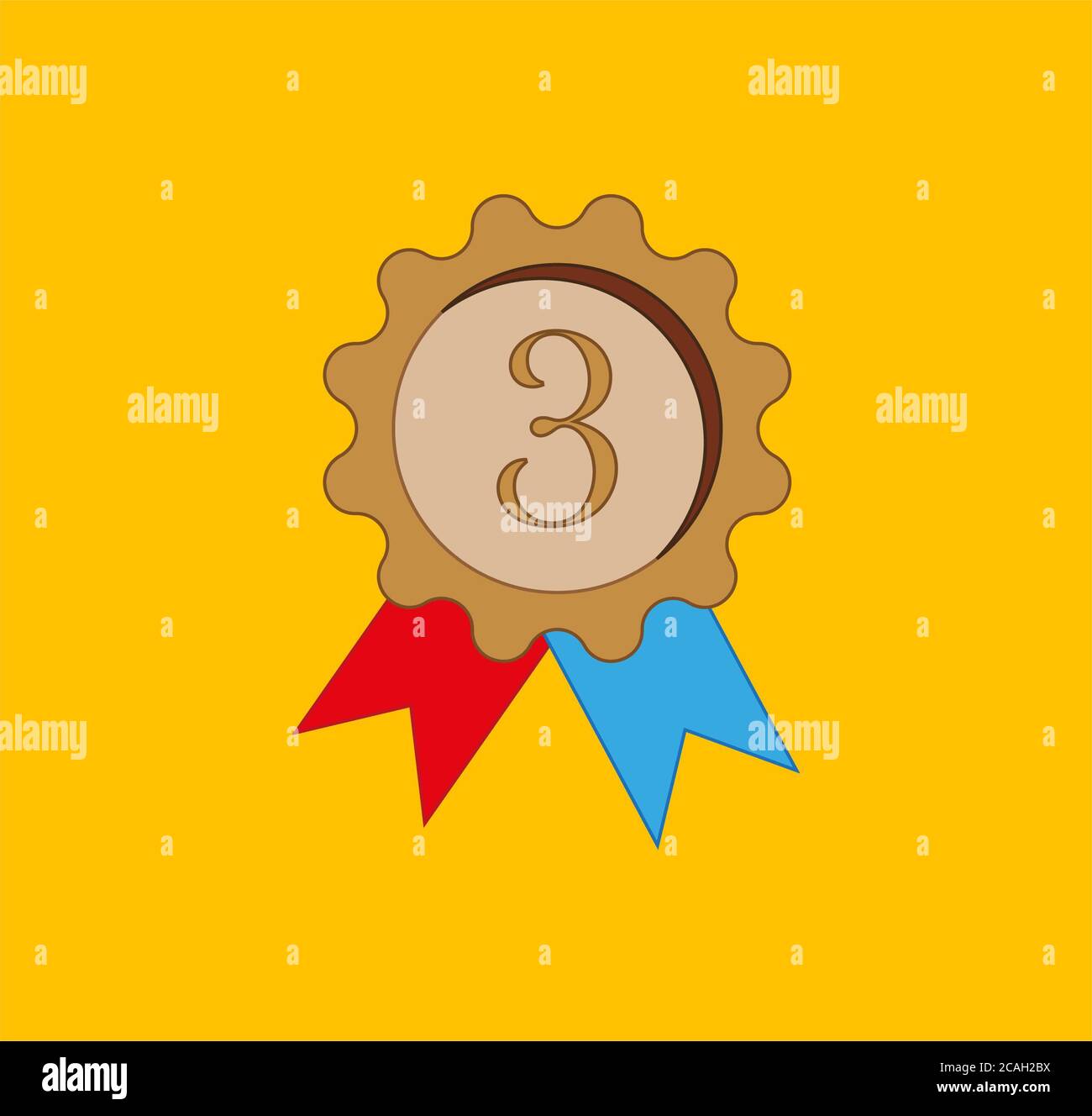 Illustration of a third place medal icon isolated on a white background ...