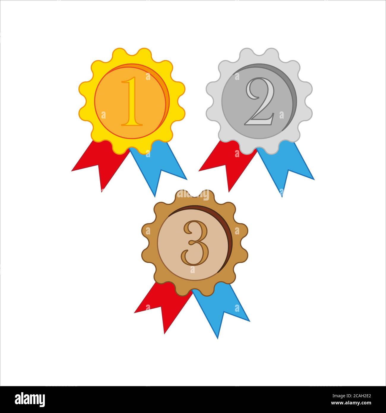 Set of colorful medal icons Stock Photo - Alamy