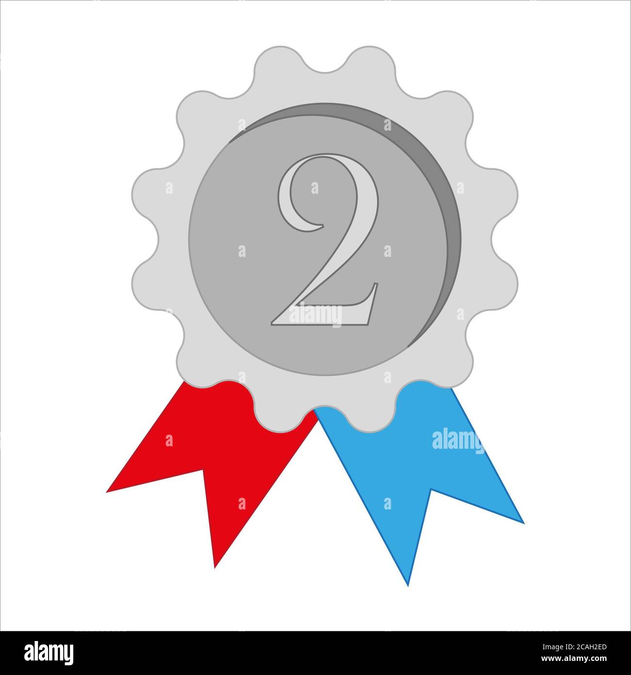 Illustration of a colorful badge of the second place isolated on a ...