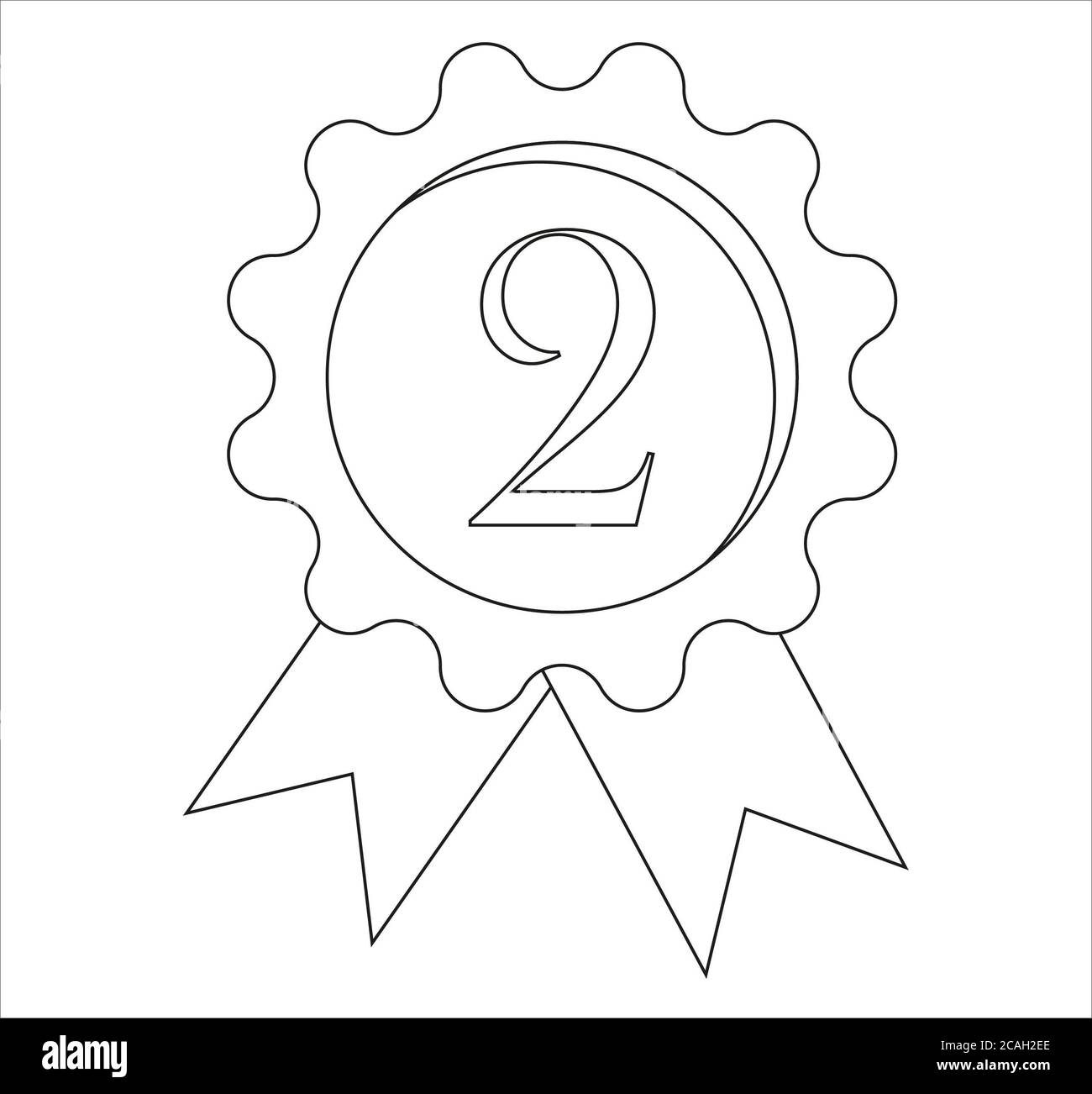 Illustration of a second place medal icon isolated on a white ...