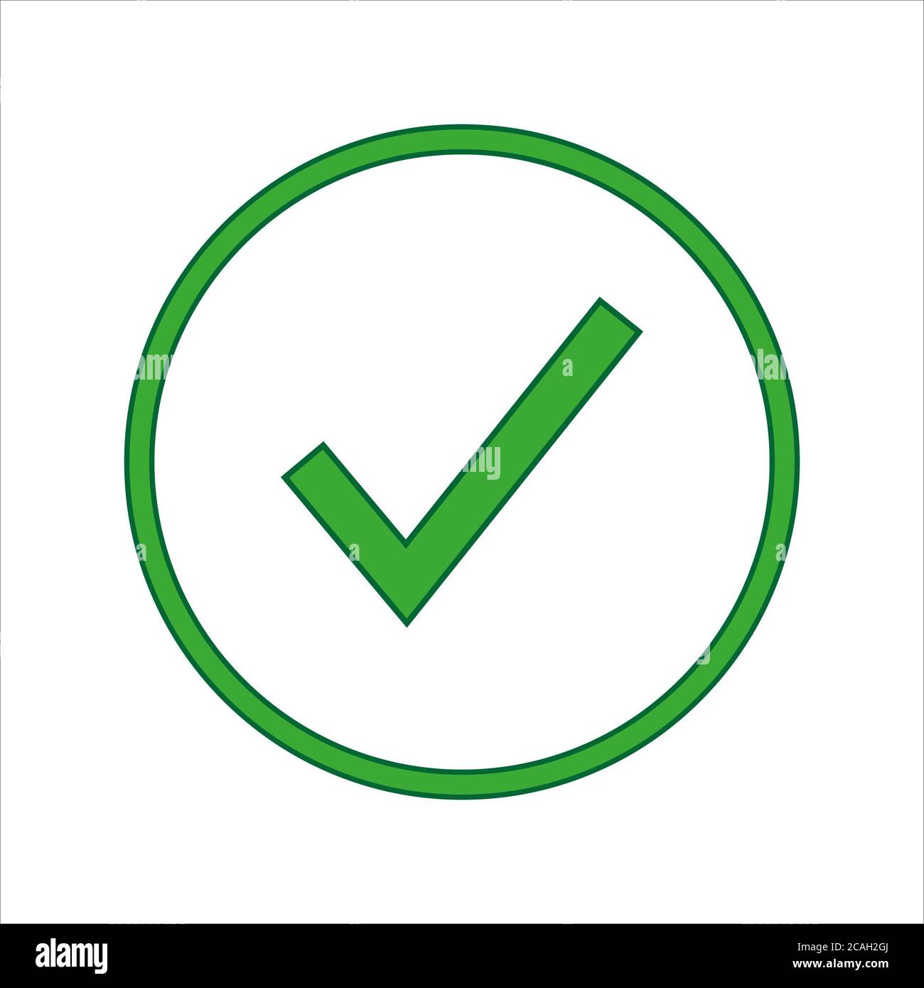 Illustration of a green checkmark for web or mobile design isolated on ...