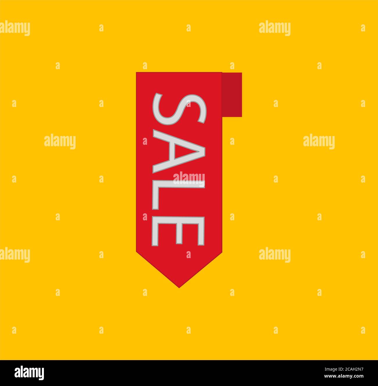 Illustration of a red sale label isolated on a yellow background Stock ...