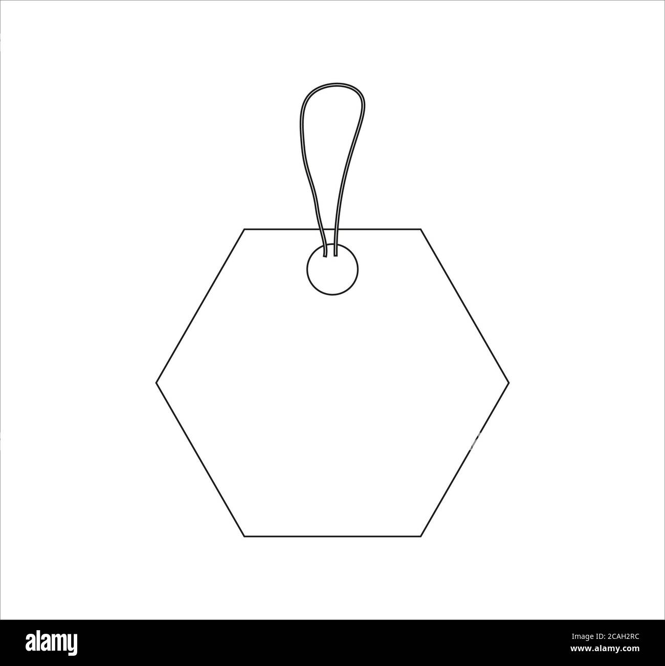 Illustration of an outline of a tag with space for text isolated on a ...