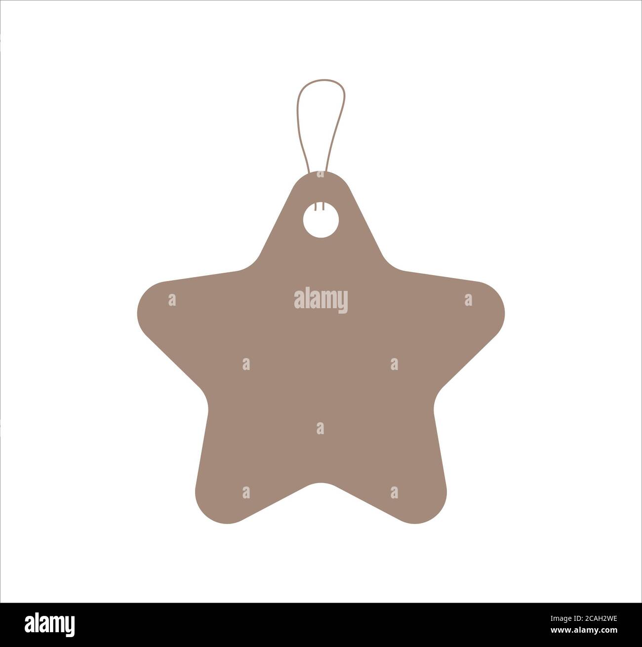 Illustration of a brown star-shaped tag with space for text isolated on ...