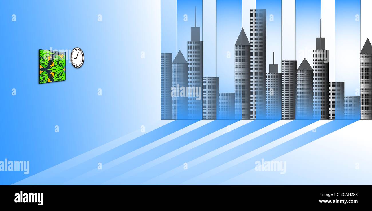 Skyscraper view from office window Stock Photo - Alamy