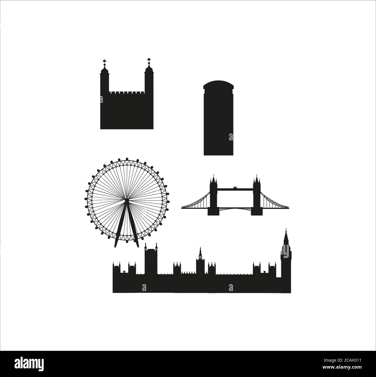 Illustration of London city symbols for mobile or web design isolated ...
