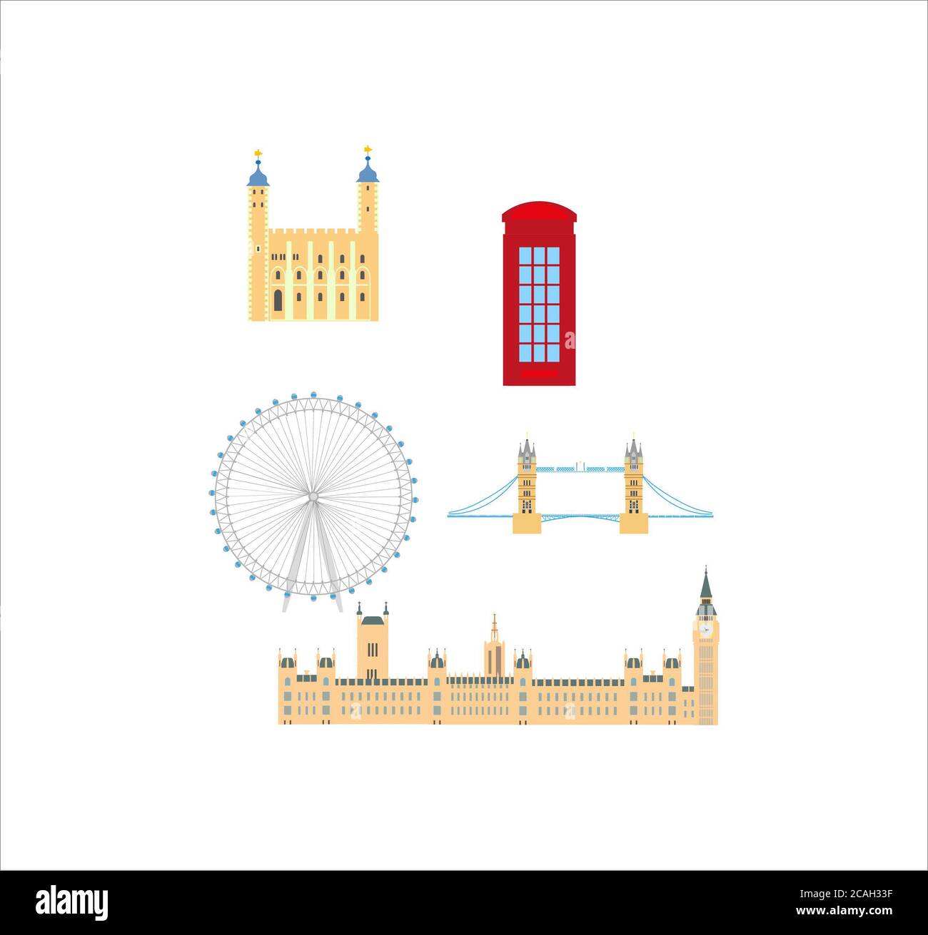 Illustration of London city symbols for mobile or web design isolated ...