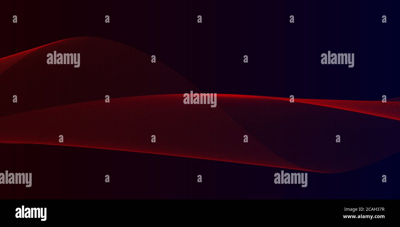 Red wave on dark technology background Stock Photo - Alamy
