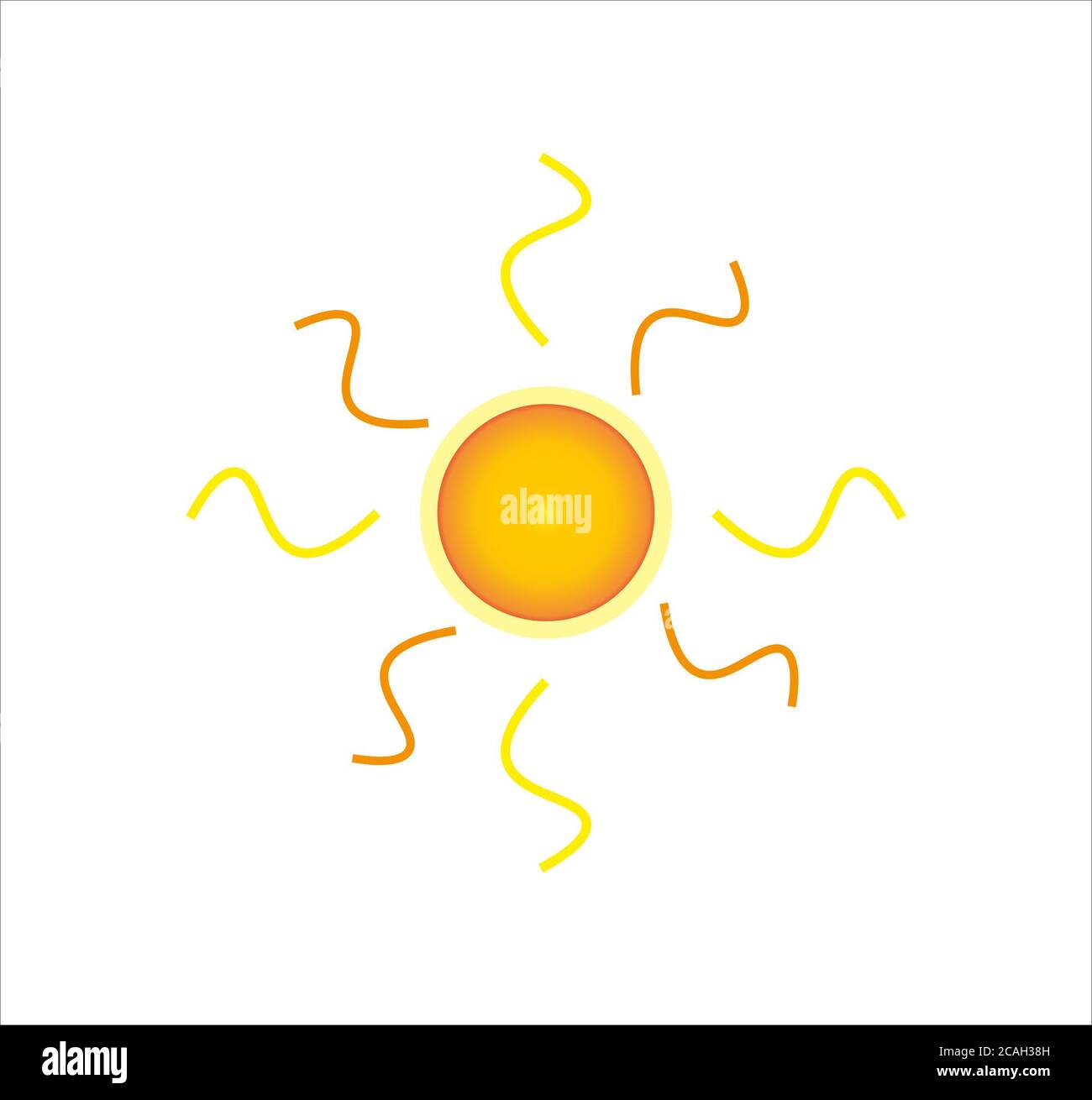Illustration of the sun isolated on a white background Stock Photo - Alamy