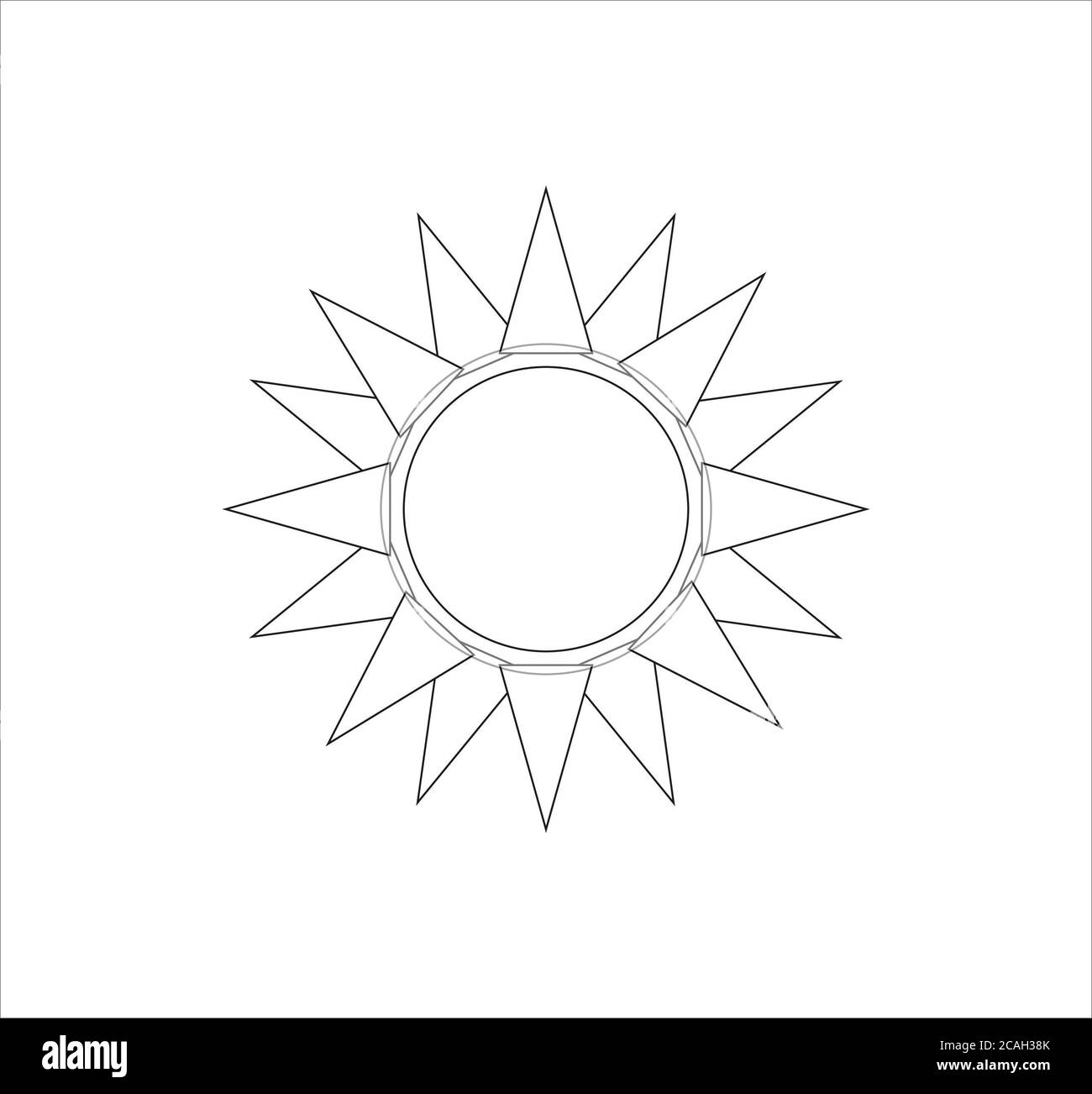 Illustration of an uncolored sun icon for mobile or web design isolated ...