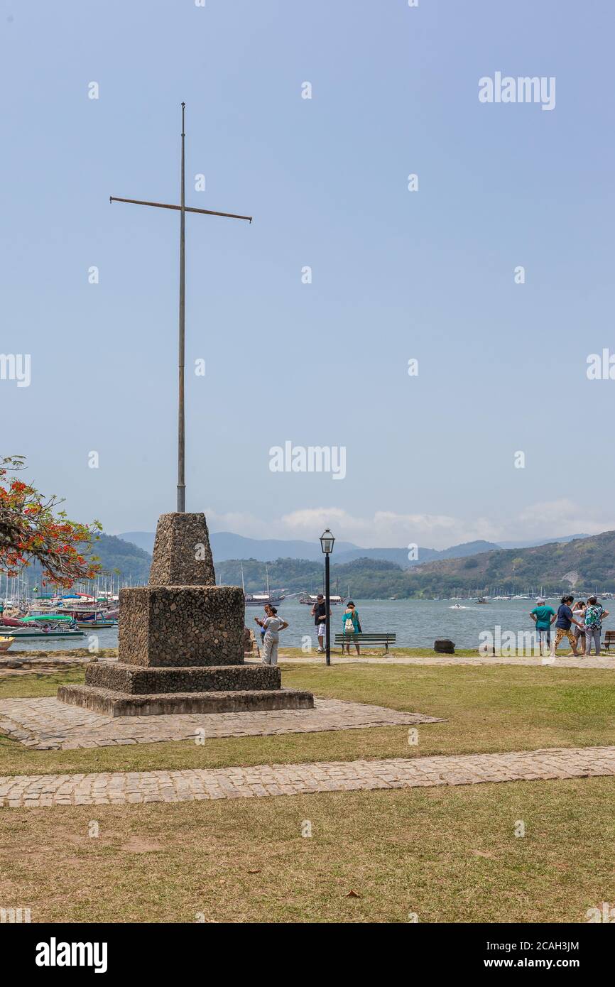 Cross in the central square of Paraty - Rio de Janeiro - Brazil Stock ...