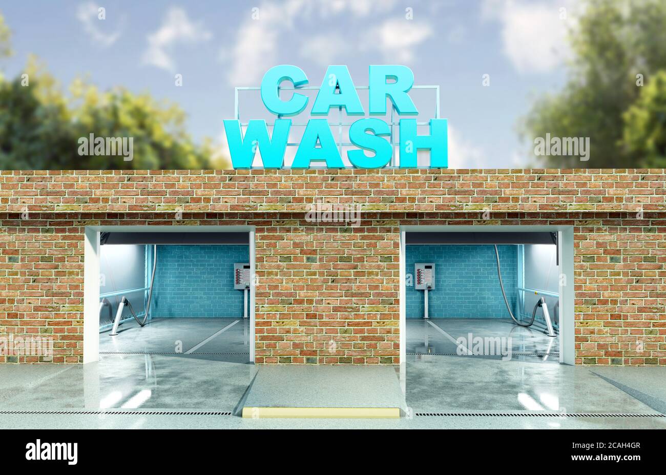 self service car wash closed boxes with partitions for car wash 3d ...
