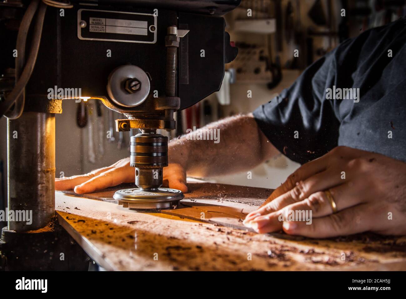 Luthier making an acoustic guitar Stock Photo - Alamy
