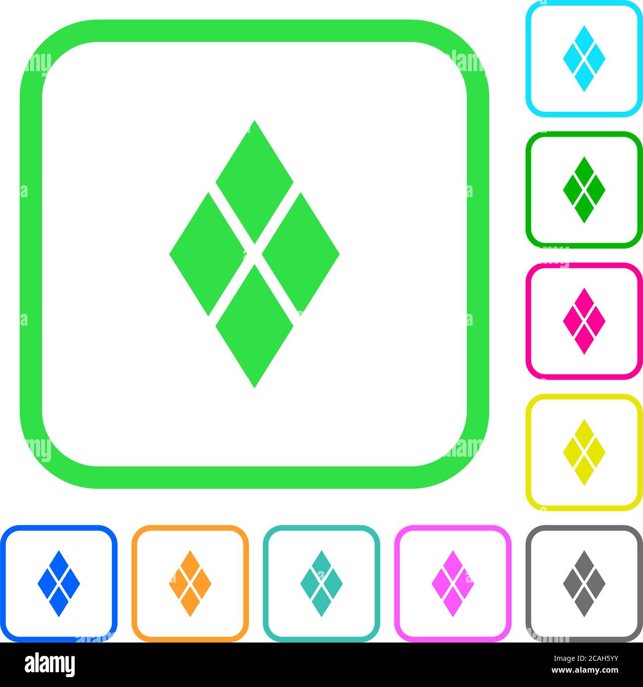 Diamond tile pattern vivid colored flat icons in curved borders on ...