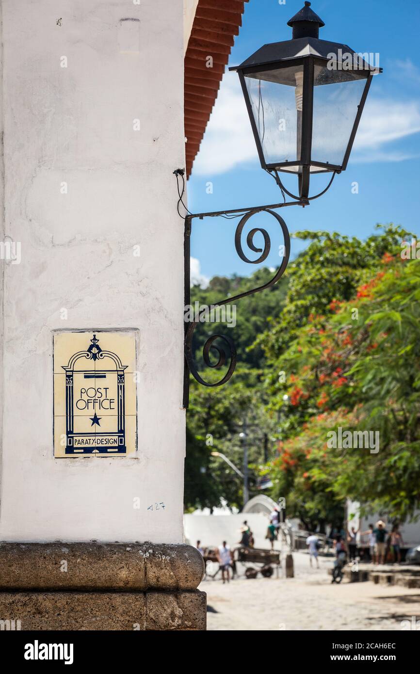 Ancient tiles of the post office in Paraty - RJ - Brazil Stock Photo ...