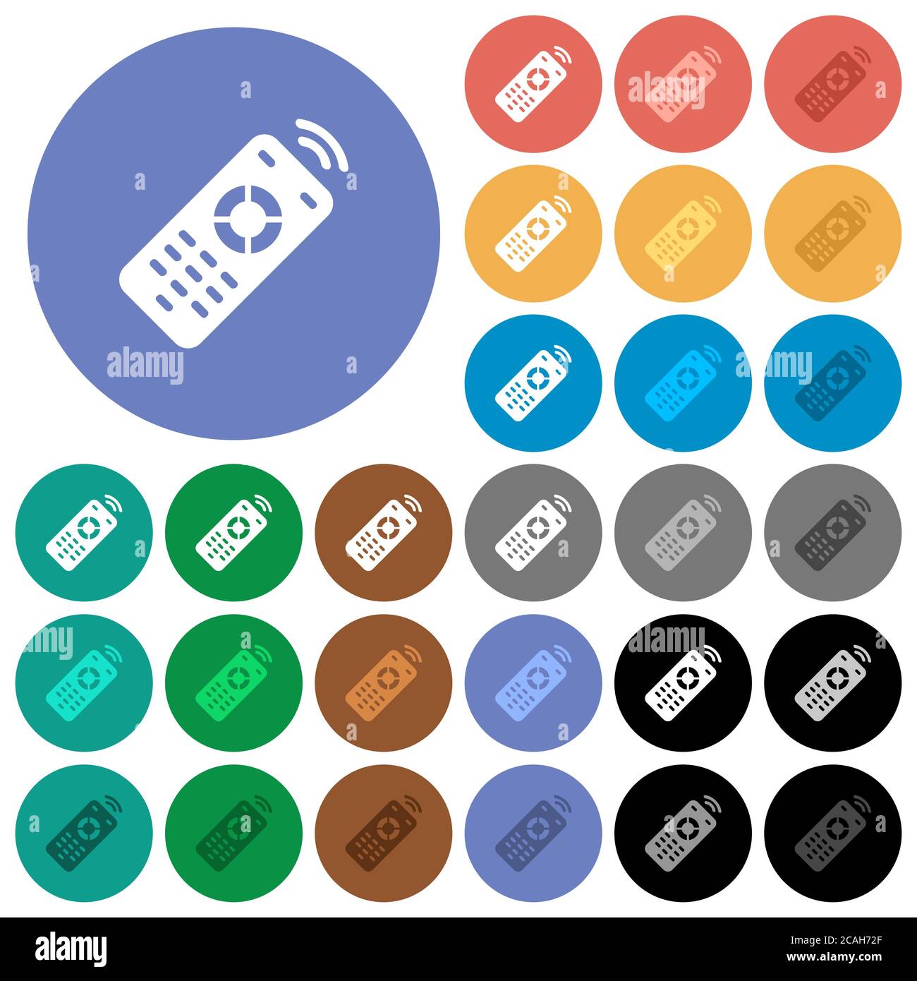 Working remote control multi colored flat icons on round backgrounds ...