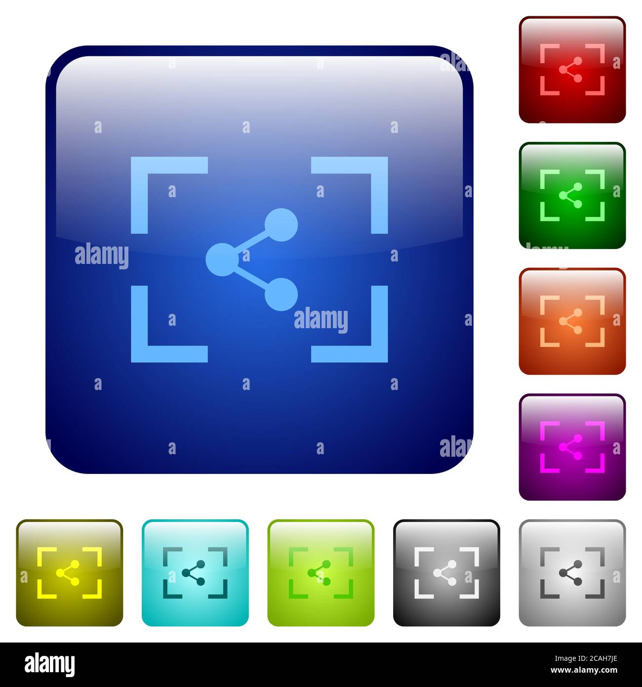 Camera share image icons in rounded square color glossy button set Stock Vector Image & Art - Alamy