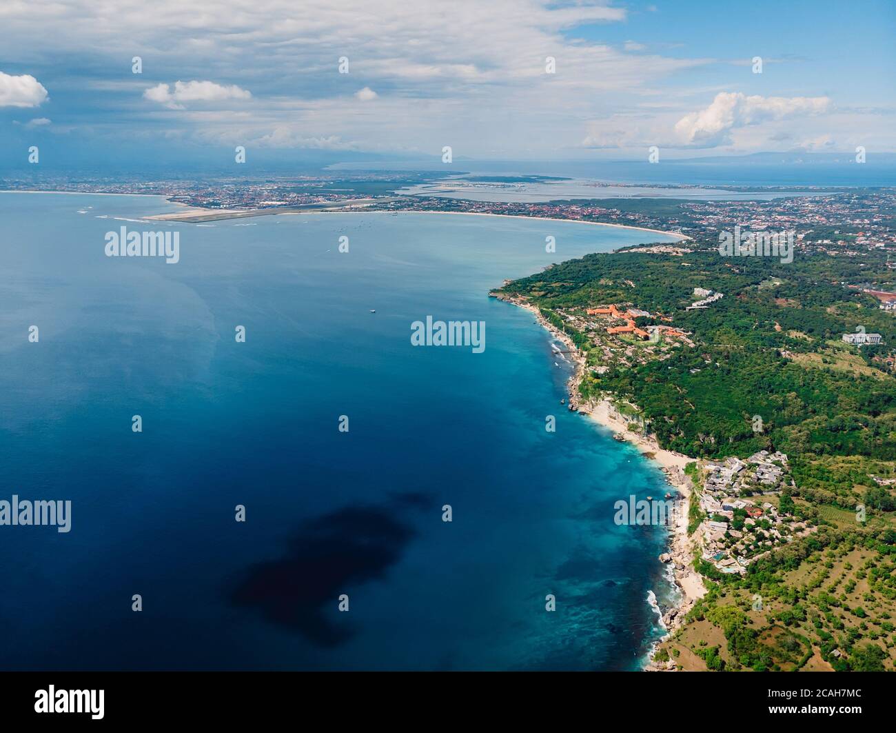 Aerial view of Bukit peninsula with blue ocean in Bali Stock Photo - Alamy