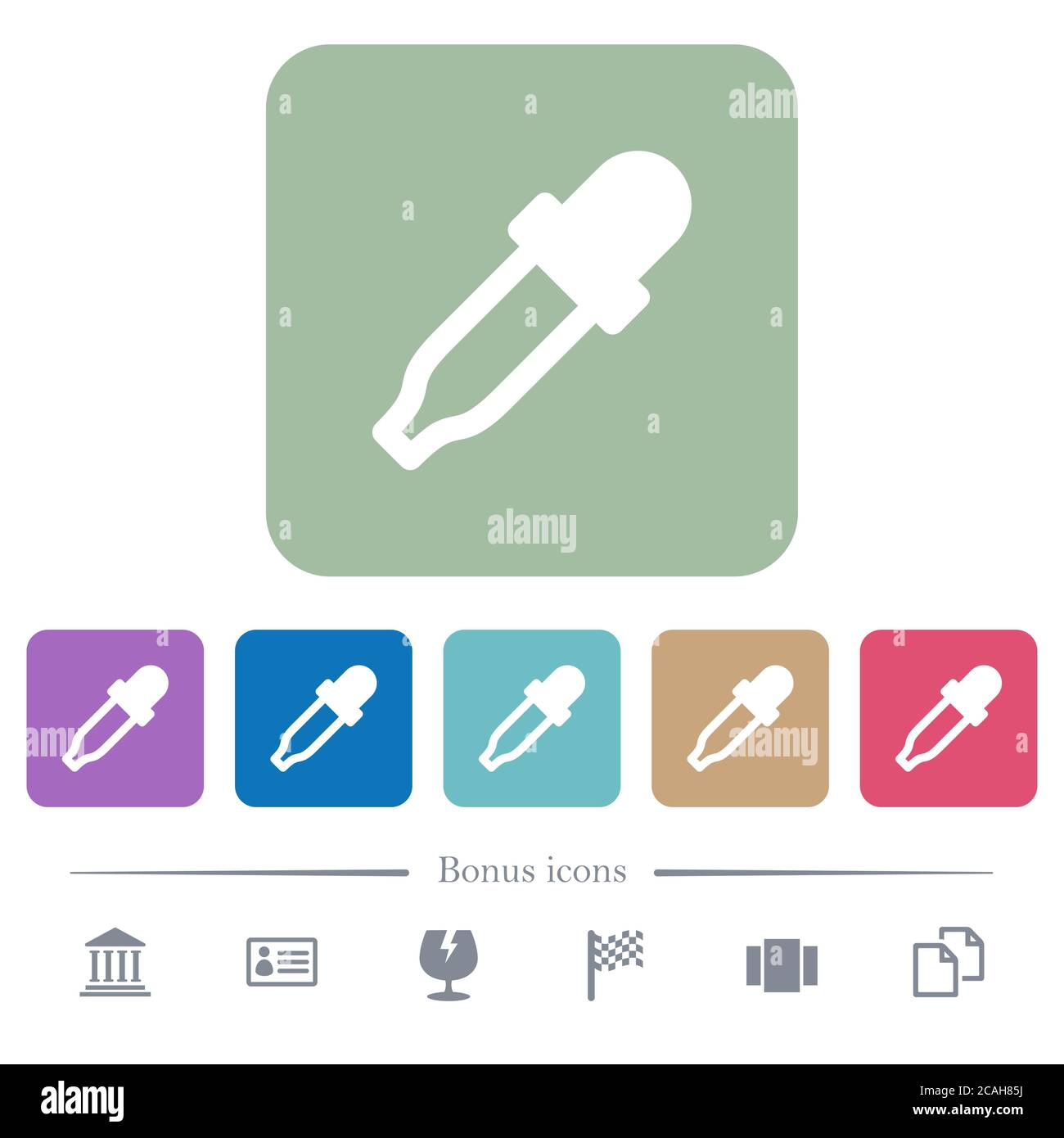 Color picker white flat icons on color rounded square backgrounds. 6 ...