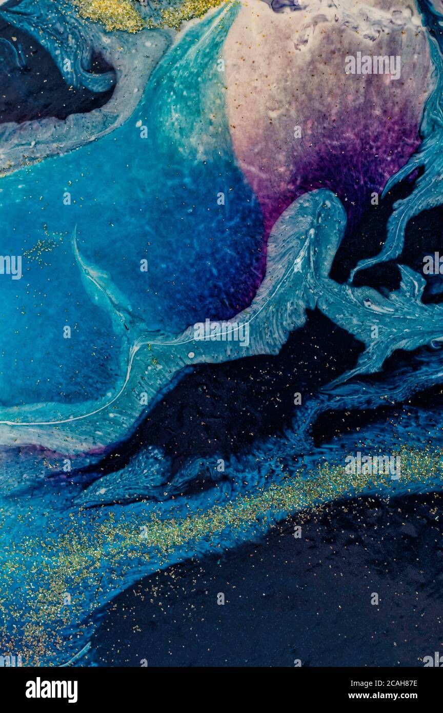 Marble art ocean background. Style incorporates the swirls of marble or ...