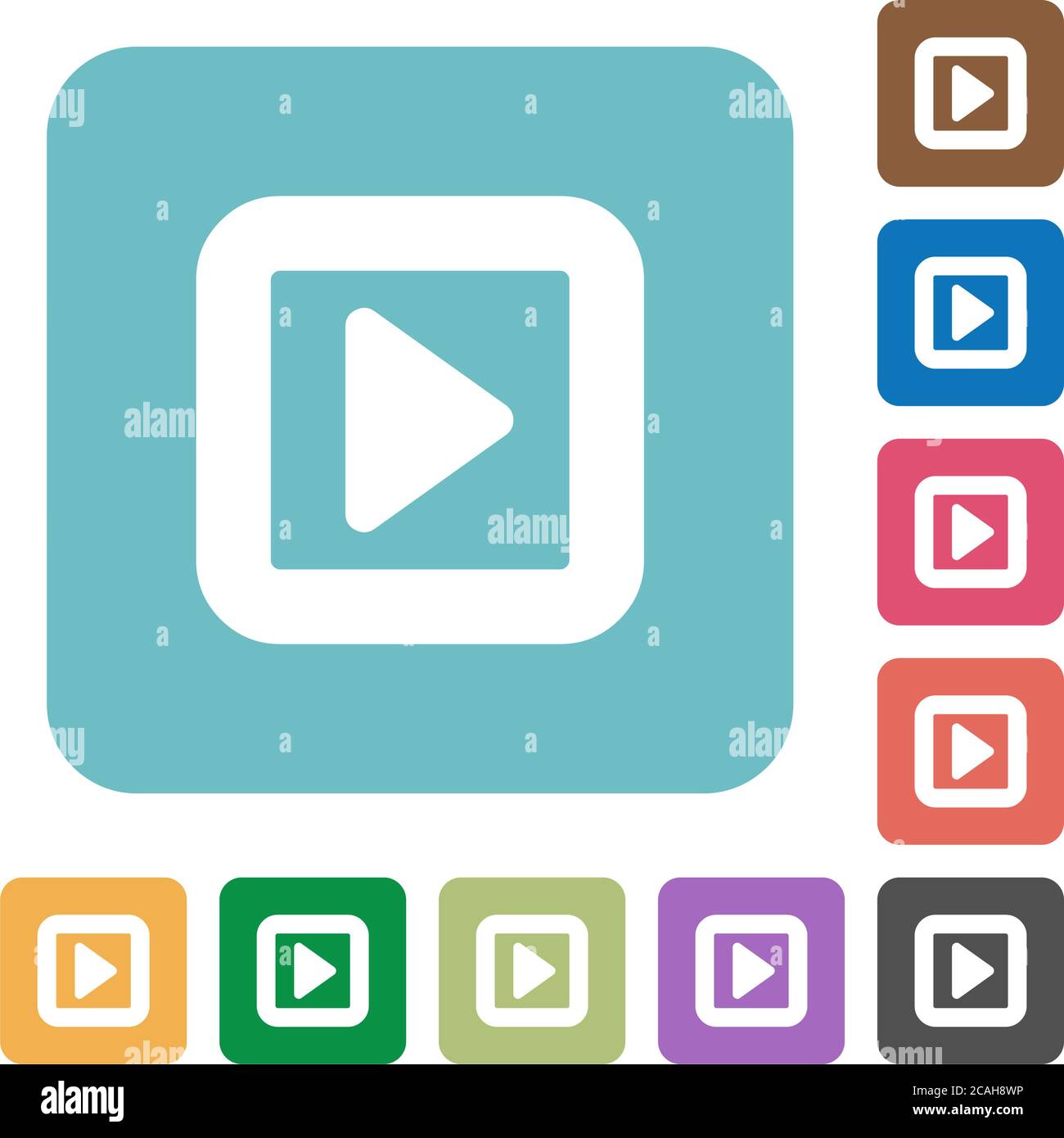 Toggle right white flat icons on color rounded square backgrounds Stock ...