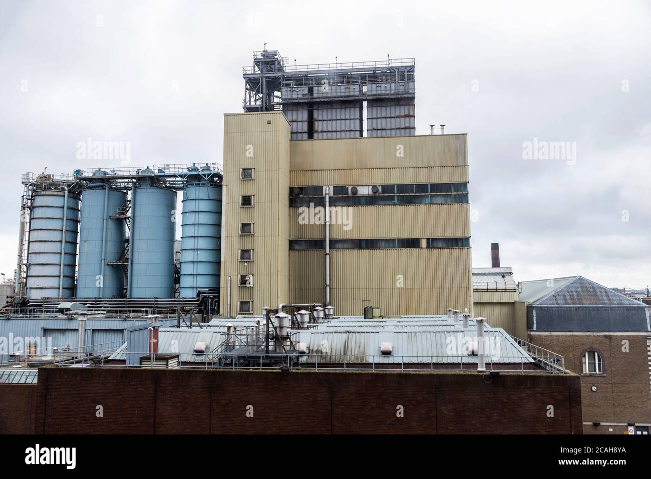Silo in the factory of the Guinness beer ( St. James Gate Brewery ) in ...