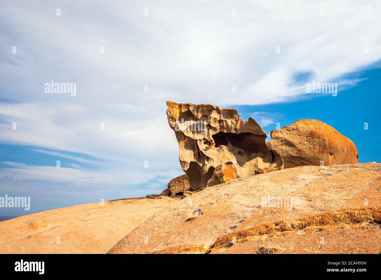 Remarkable Rocks viewed from the lookout on a day, Flinders Chase ...