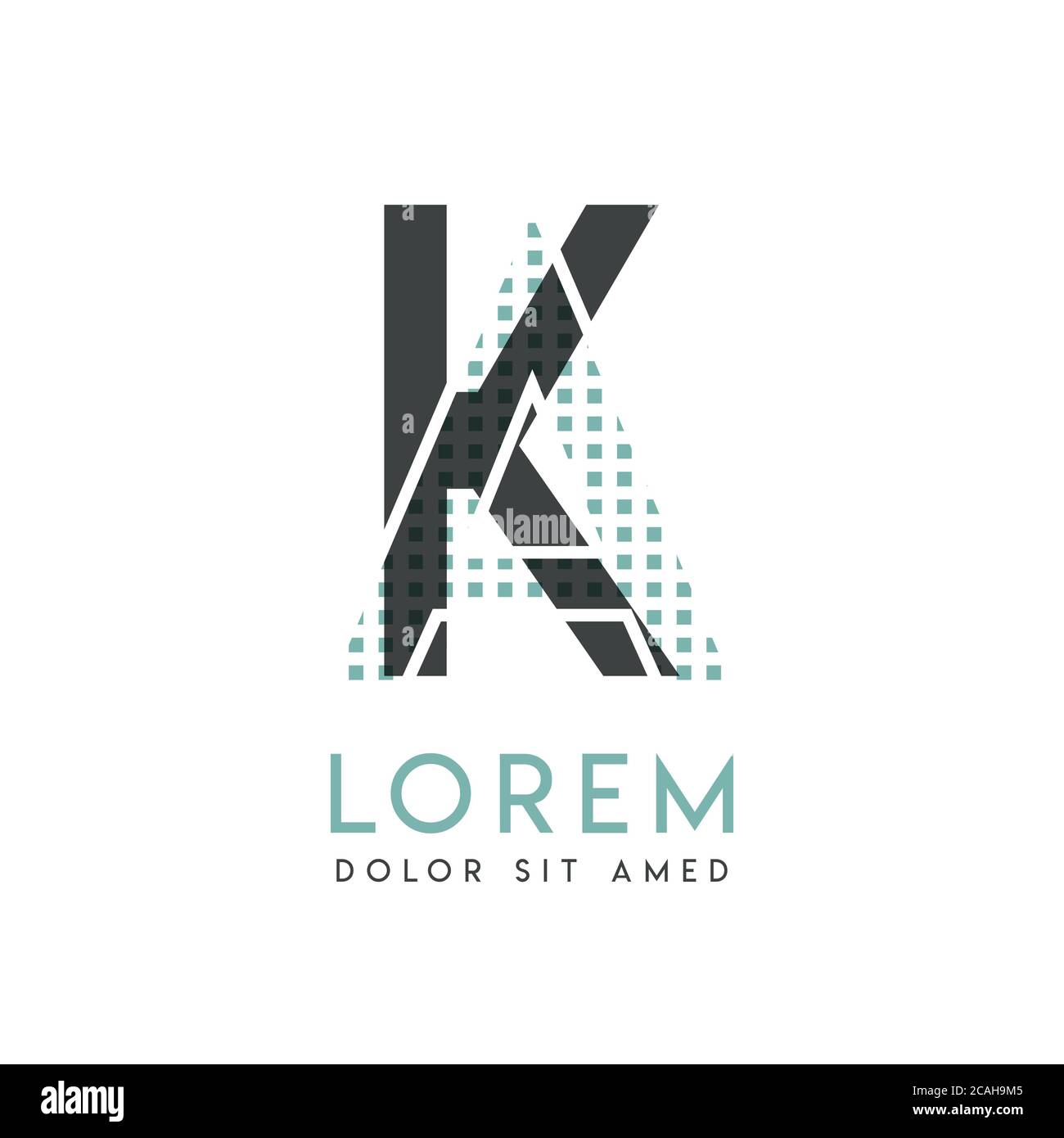KA modern logo design with gray and blue color that can be used for ...