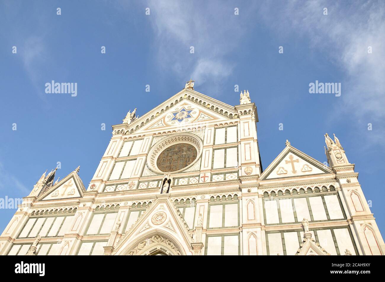 Detail of the facade of the Basilica of the Santa Croce (Basilica of ...