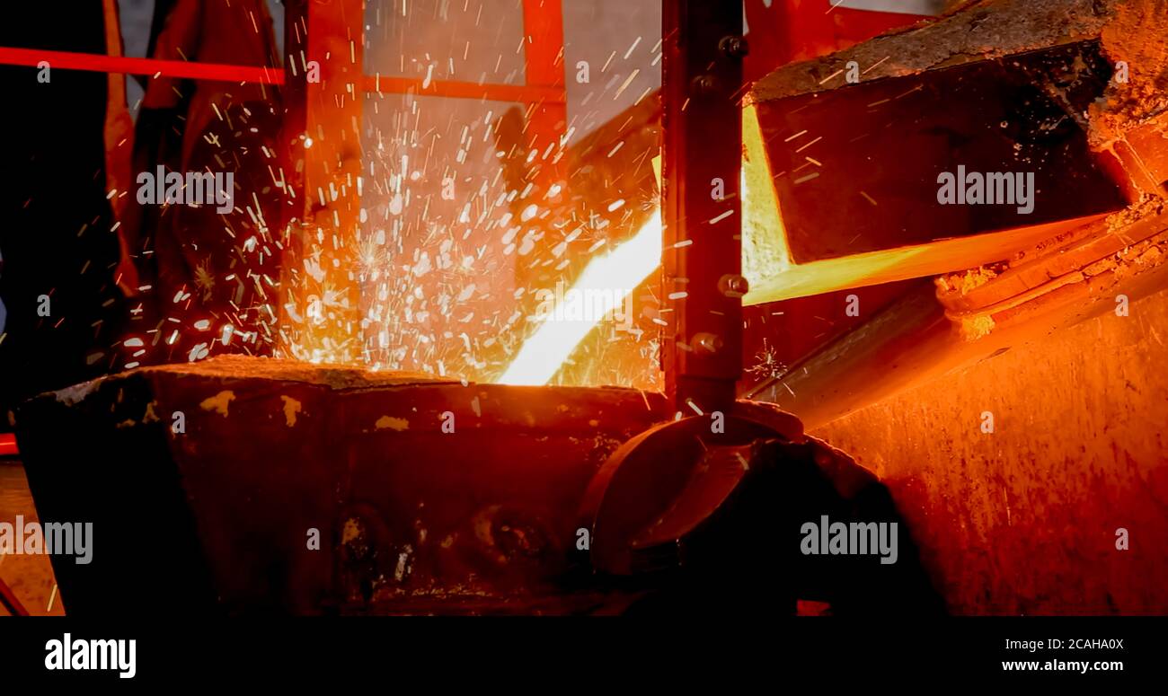 Liquid metal from blast furnace Stock Photo - Alamy